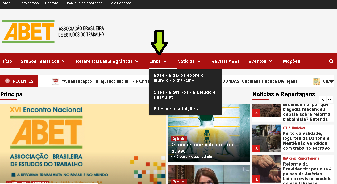 Novidade no site ABET: confira a nossa nova página de Links.