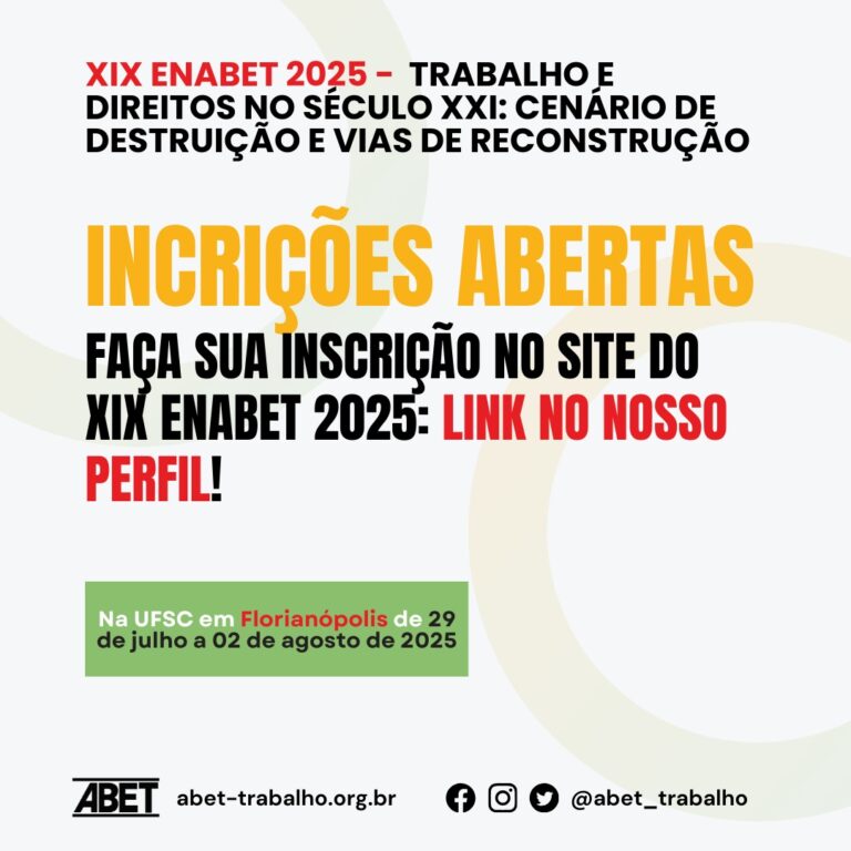 XIX ENABET 2025 – Inscrições Abertas!